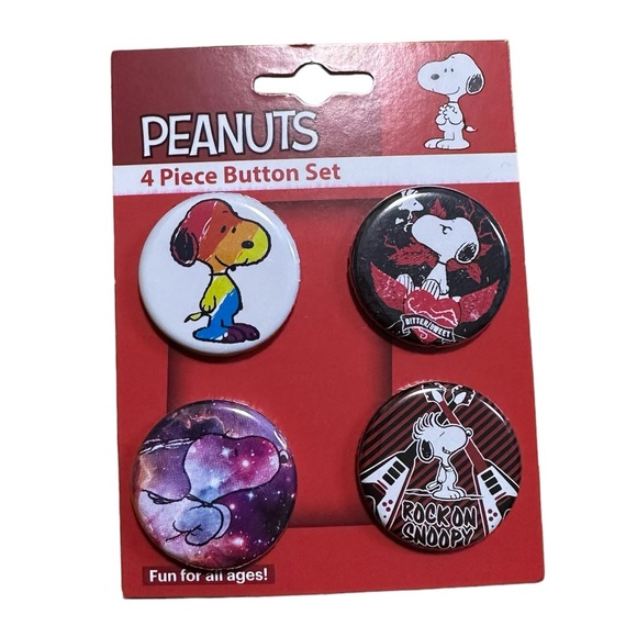 Peanuts | Accessories | Peanuts 4 Piece Button Set Nwt | Poshmark